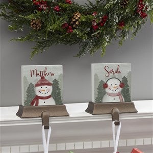 Watercolor Snowman Personalized Stocking Holder