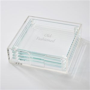 Engraved Bartender's Glass Coaster Set