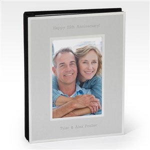 Engraved Anniversary Flat Iron Silver Photo Album