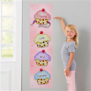 Cute As A Cupcake Personalized Wall Decal Growth Chart