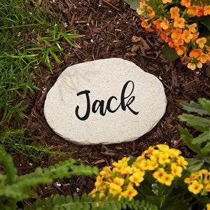 Our Dad Rocks Personalized Round Garden Stone - 4.25" x 6"