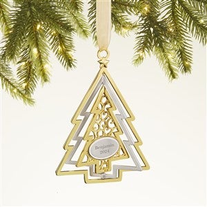 Signature Tree Engraved Spinning Metal Ornament