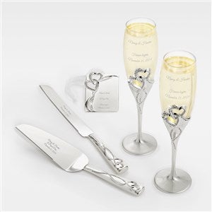 Engraved Intertwined Heart Engagement Gift Set