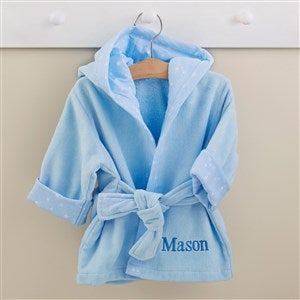 Embroidered Baby Bath Robe - Blue
