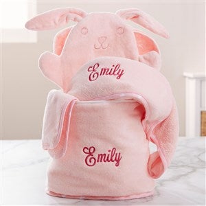Embroidered 4-Piece Baby Bath Set - Pink