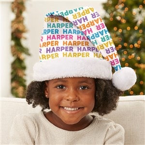 Vibrant Name Personalized Kids Santa Hat