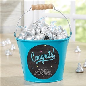 Congratulation Personalized Mini Treat Bucket - Turquoise