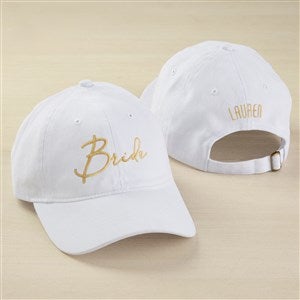 Modern Bridal Party Embroidered White Baseball Cap