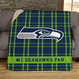 NFL Plaid Pattern Seattle Seahawks Personalized Blankets