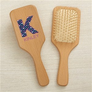 Pop Pattern Personalized Wood Hairbrush