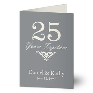 Years Together Anniversary Personalized Greeting Card