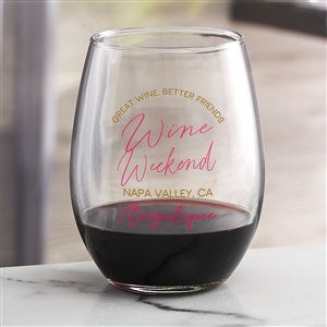 Girls Trip Personalized Stemless Wine Glass