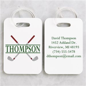 Crossed Clubs Personalized Bag Tag