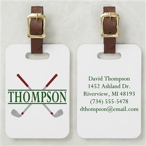 Crossed Clubs Personalized Bag Tag