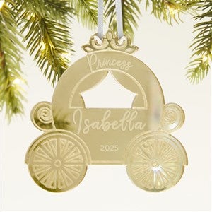 Princess Carriage Personalized Acrylic Ornament- Gold