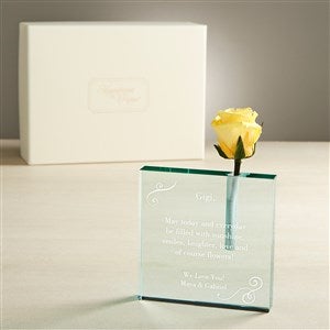 Magnificent Roses Personalized Message Bud Vase