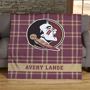 NCAA Plaid FSU Seminoles Personalized Blankets