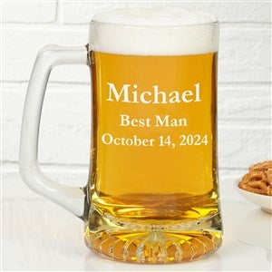 Personalized Glass Beer Mug In Wedding Party Designs