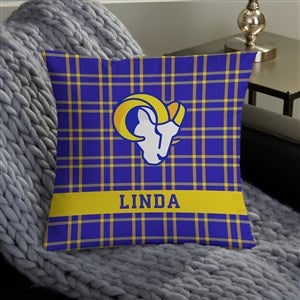NFL Los Angeles Rams Plaid Personalized Throw Pillow
