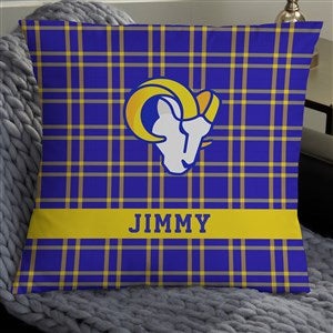 NFL Los Angeles Rams Plaid Personalized Throw Pillow