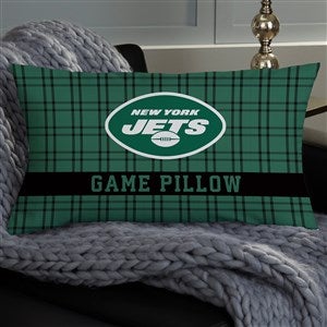 NFL New York Jets Plaid Personalized Throw Pillow