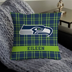 NFL Seattle Seahawks Plaid Personalized Throw Pillow