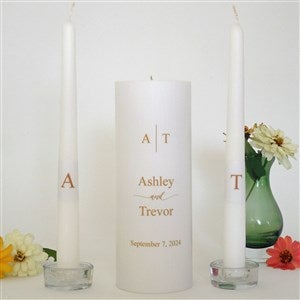 Personalized Monogram Wedding Unity Candle Set-Gold