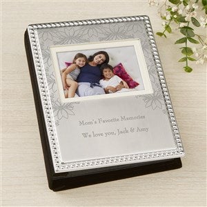 For Her Engraved Silver Beaded Mini Photo Album