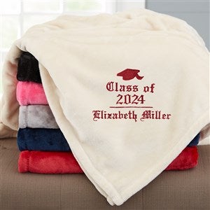 The Graduate Embroidered Fleece Blanket - 50x60 Beige