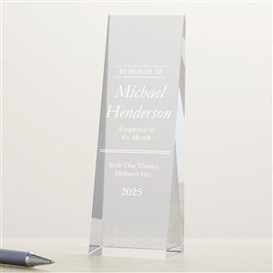 Engraved Performing with Excellence Slanted Vertical Award