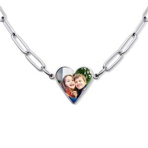 Personalized Photo Heart Chain Necklace
