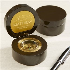 Scripty Graduation Cap Engraved Navigator Compass