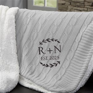 Wedding Initials Personalized Knit Throw Blanket