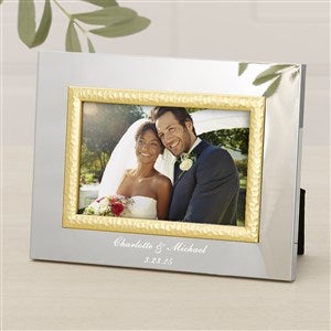 Wedding Personalized Silver & Gold Hammered Frame