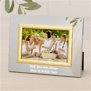 Engraved Message Silver & Gold Hammered Picture Frame - 4x6