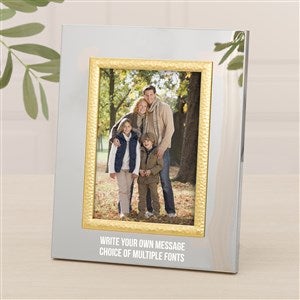 Engraved Message Silver & Gold Hammered Picture Frame - 5x7