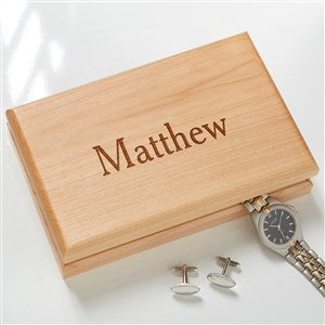 Classic Celebrations Engraved Wood Valet Box
