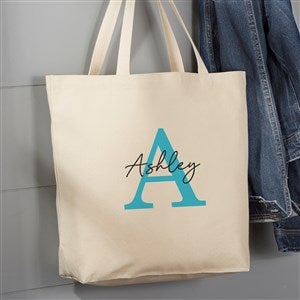 Simple Signature Personalized Canvas Tote Bag - Large