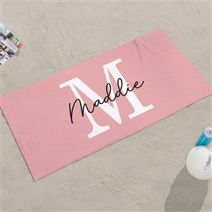 Simple Signature Personalized Beach Towel - Large