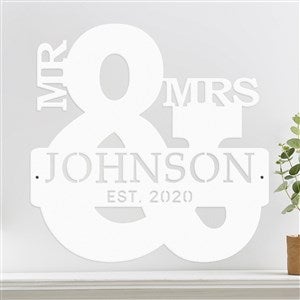 Personalized Mr. And Mrs. Custom Metal Sign - White