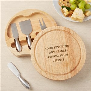 Write Your Own Personalized Round Cheese Board & Tool Set