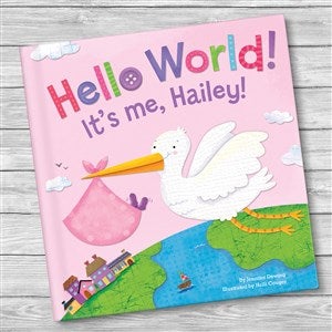Hello World! Personalized Board Book - Pink