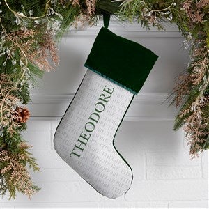 Yuletide Repeating Name Personalized Christmas Stockings