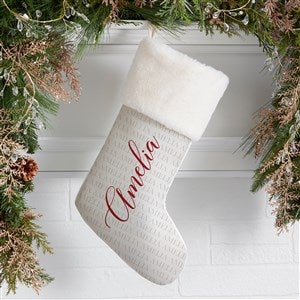 Yuletide Repeating Name Personalized Christmas Stockings