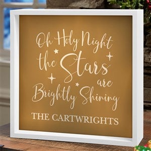 All Is Bright Personalized Holiday LED Light Shadow Box - Ivory - Large