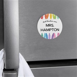 Color Crayon Personalized Metal Round Magnet