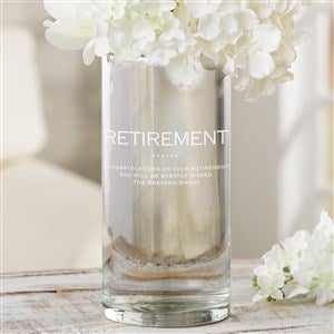 Retirement Engraved Glass Vase