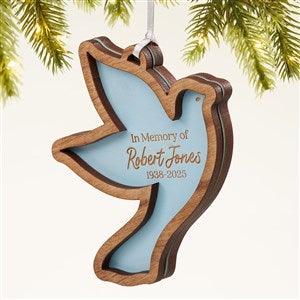 Memorial Dove Personalized 2 Piece Wood Ornament