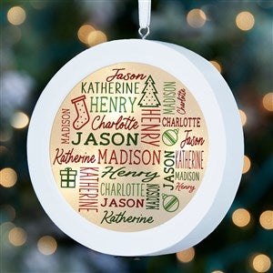 Holiday Repeating Name Personalized LED Light Ornament