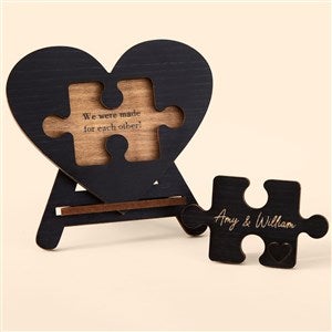 Piece of My Heart Personalized Cutout Tabletop Heart Puzzle - Black